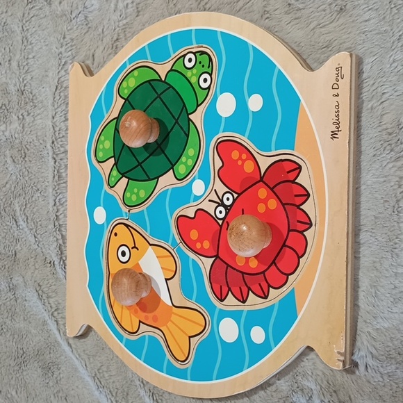 Melissa & Doug | Toys | Melissa Doug Wooden Puzzle Sea Life Fish Turtle ...